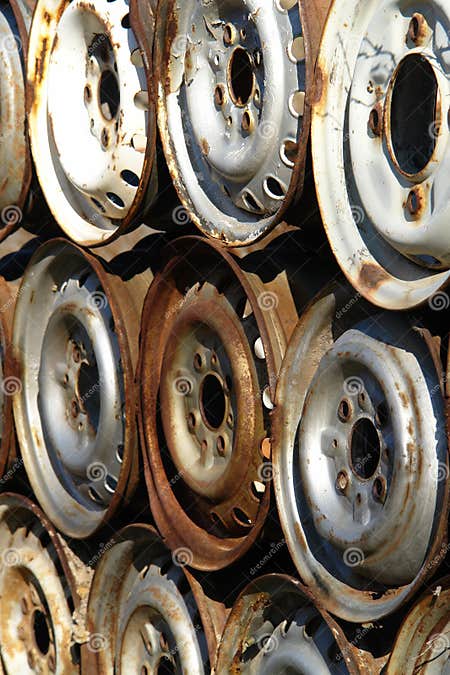 Rusty car rims stock photo. Image of metal, circle, wheel - 4608806
