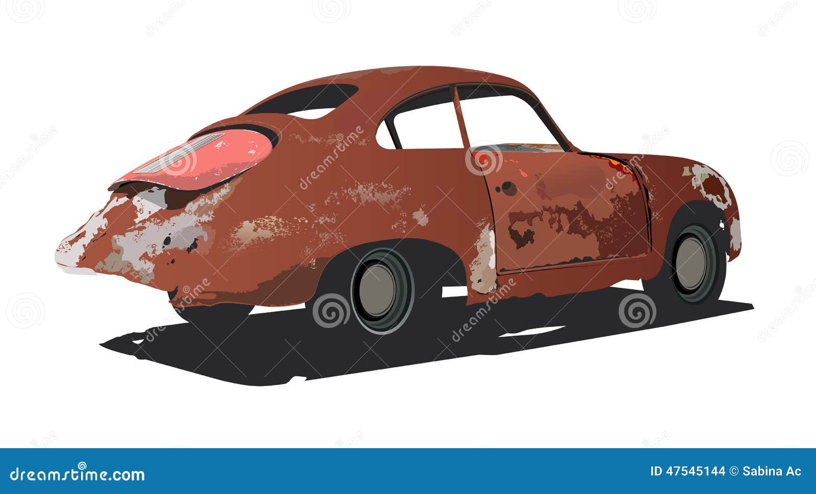 Rusty Car stock vector. Illustration of wreck, breaking - 47545144