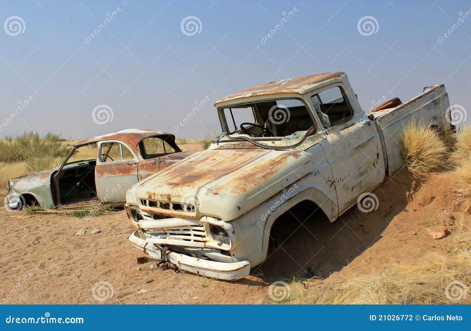 Rusty Car Wreck at Last Station in Namib Desert Stock Photo - Image of ...