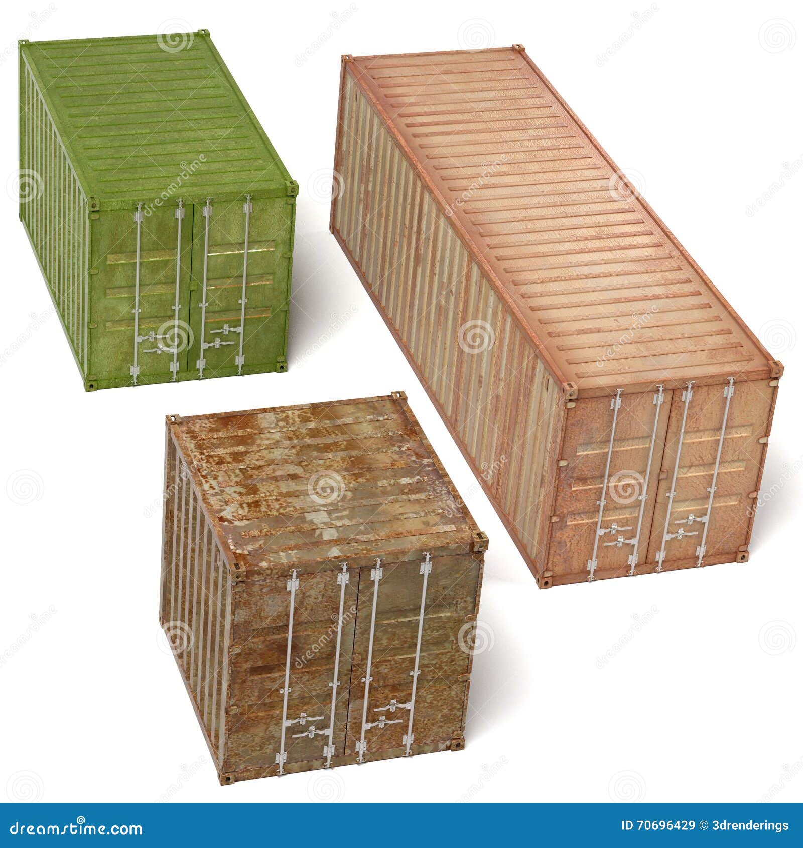 Rusty cargo containers stock illustration. Illustration of containers ...