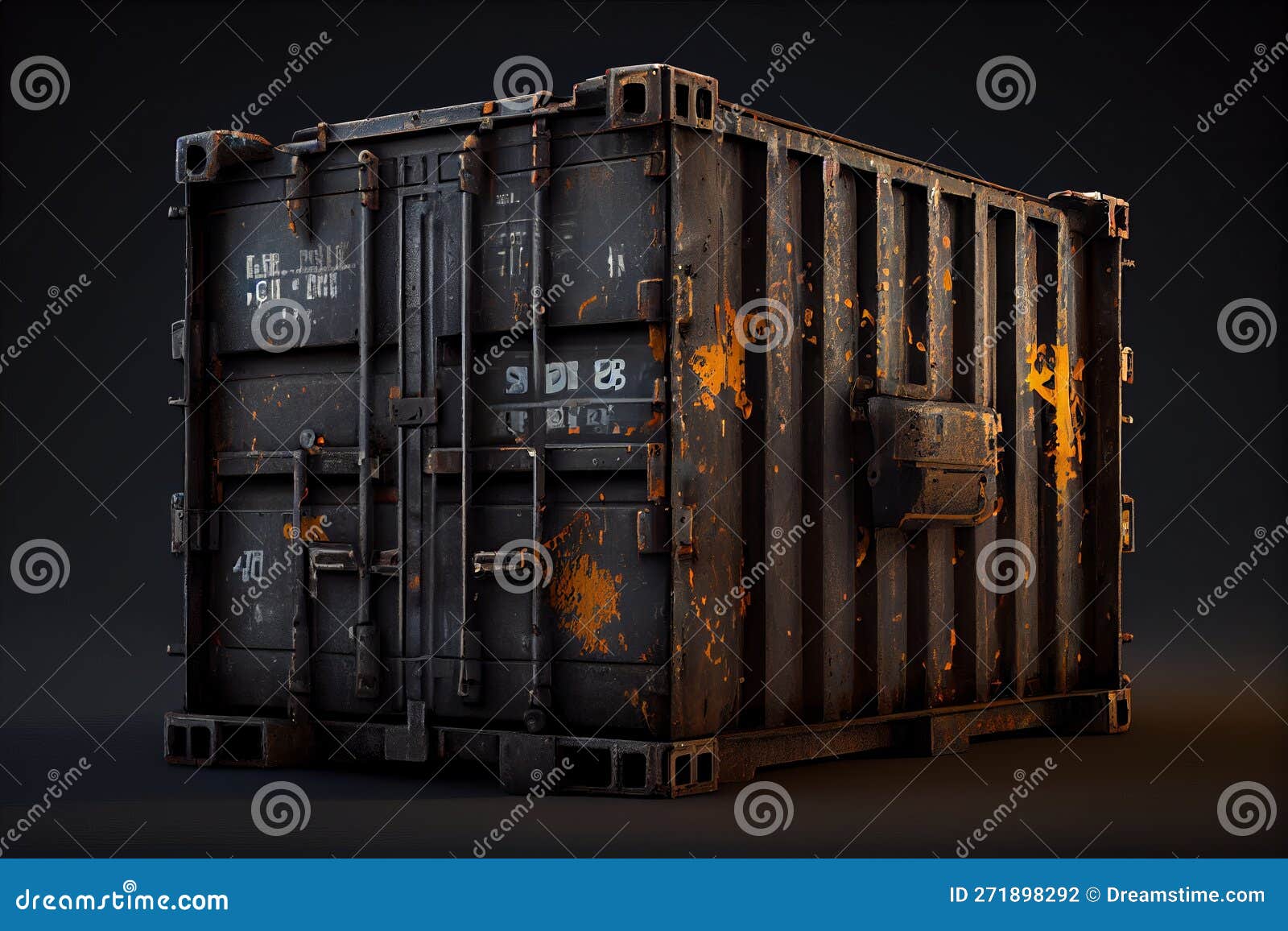 Rusty Cargo Shipping Container Stock Illustration - Illustration of ...