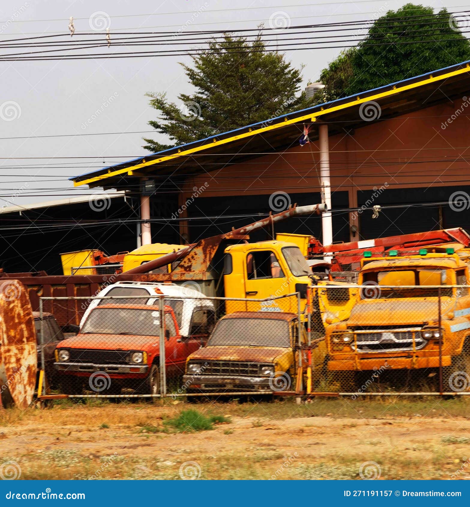 Rusty Cars in the Final Parking Lot Stock Image - Image of damage ...