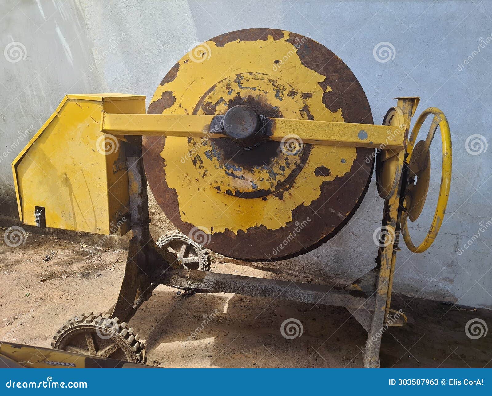 Rusty Cement Mixer. stock image. Image of isolated, tool - 303507963