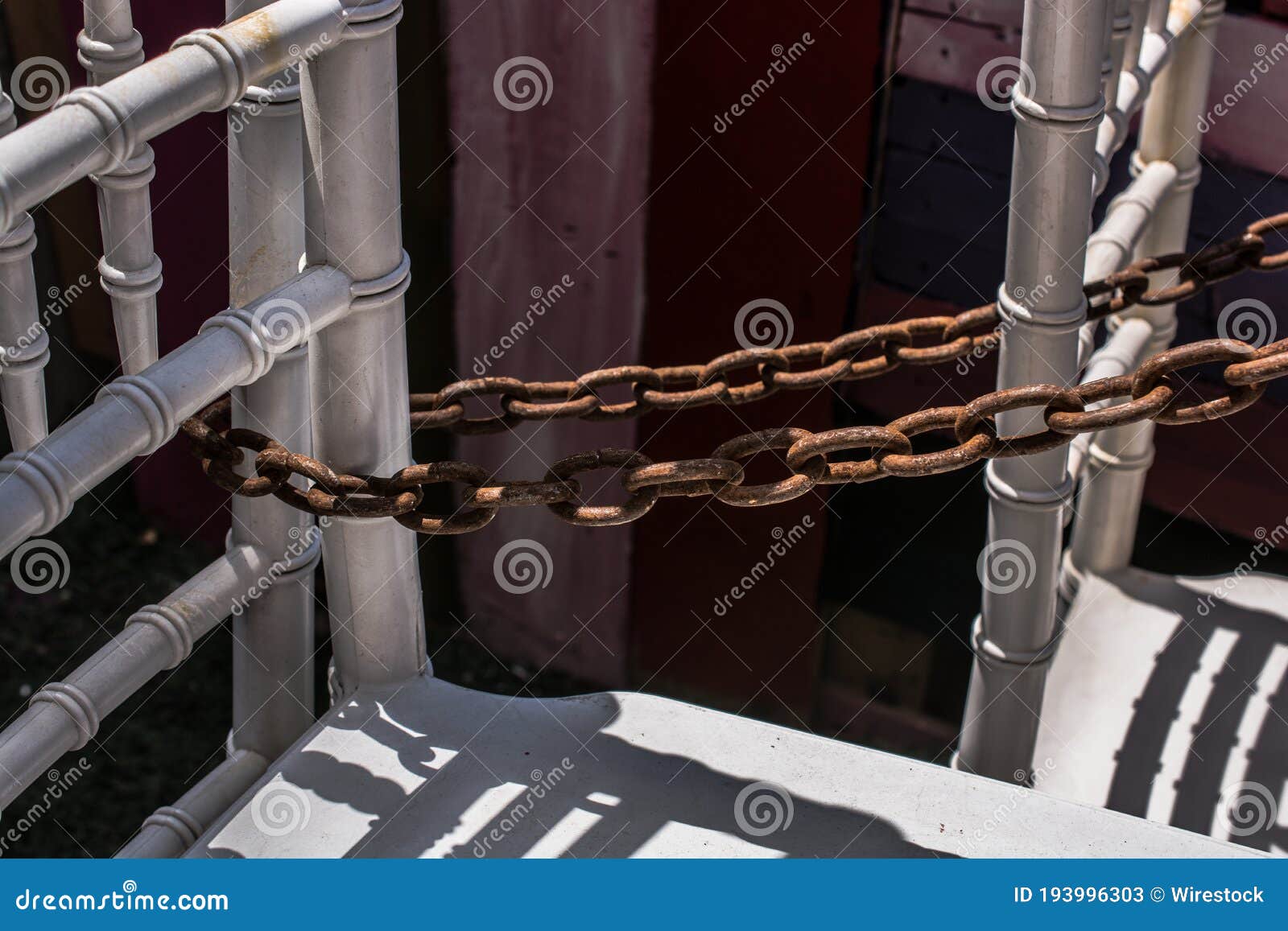Chain Attached To Cleat On Dock And Dock Tie Up That Is Attached To A ...
