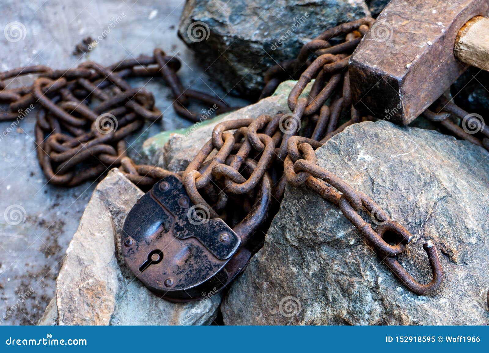 Rusty Chain on the Brickwork. the Symbol of Slave Labor Stock Image ...