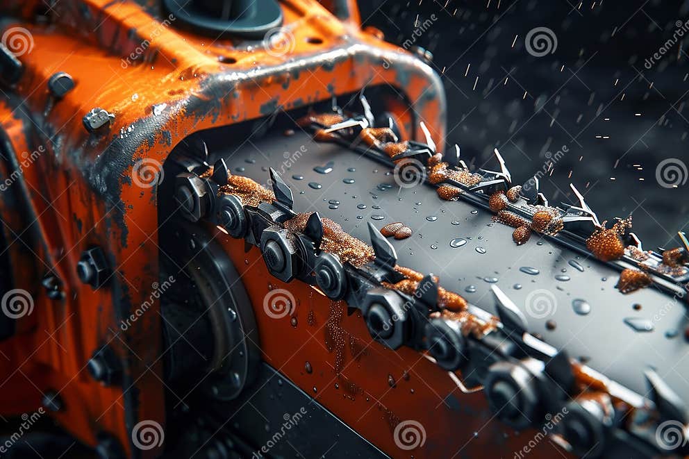 A Rusty Chain on a Chainsaw Stock Image - Image of design, vintage ...