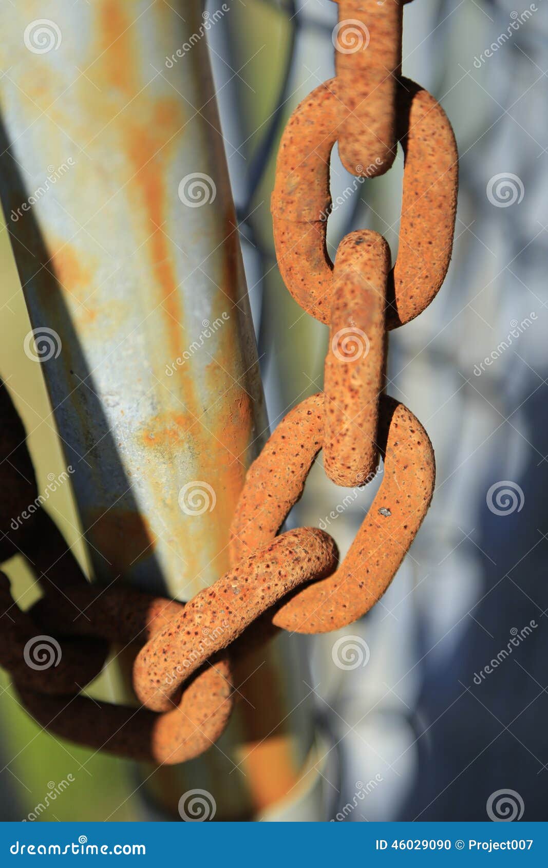 Rusty chain stock photo. Image of locked, linked, locks - 46029090