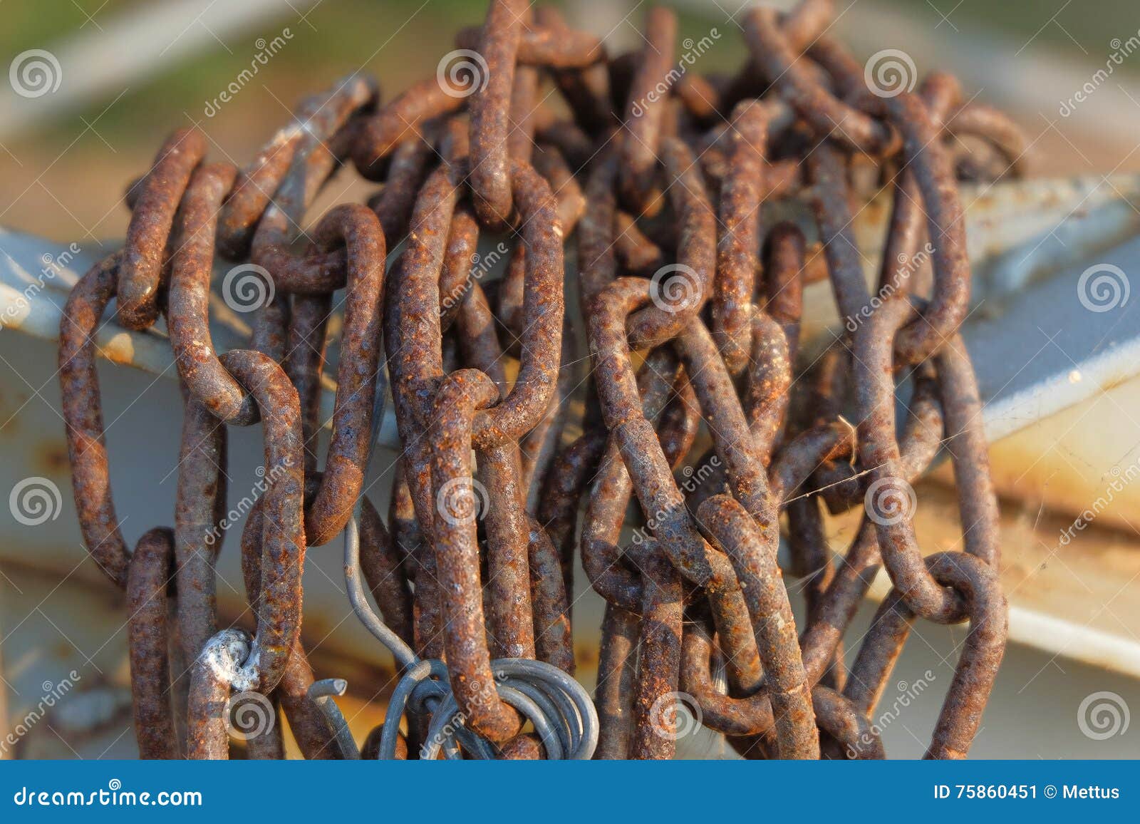 Rusty Chain on Gate Closeup Stock Image - Image of iron, oldened: 75860451