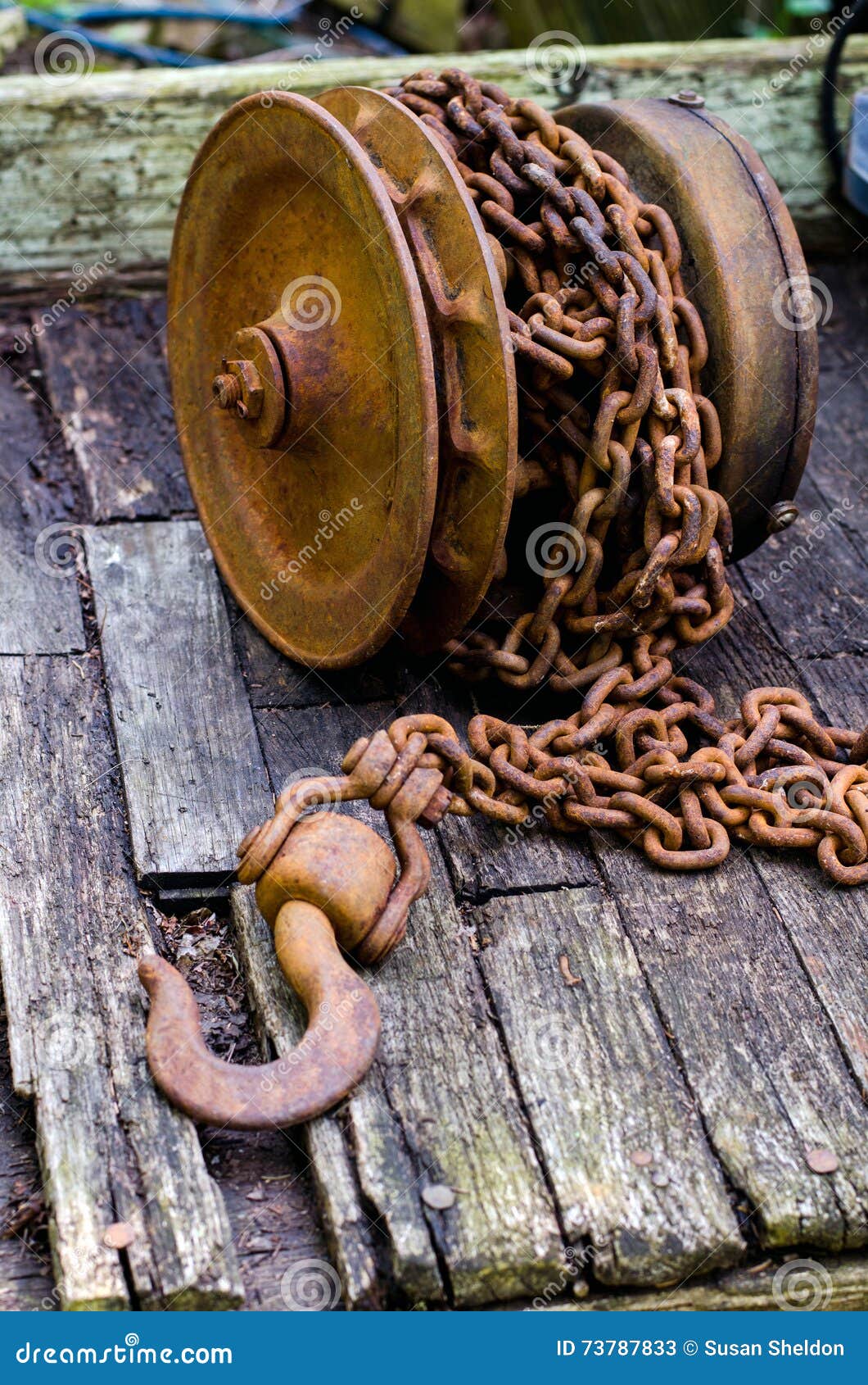 Rusty chain with hook stock image. Image of large, hook - 73787833