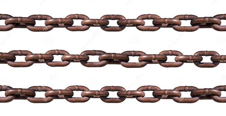 Rusty Chain Isolated on White Stock Image - Image of aged, links: 5484119