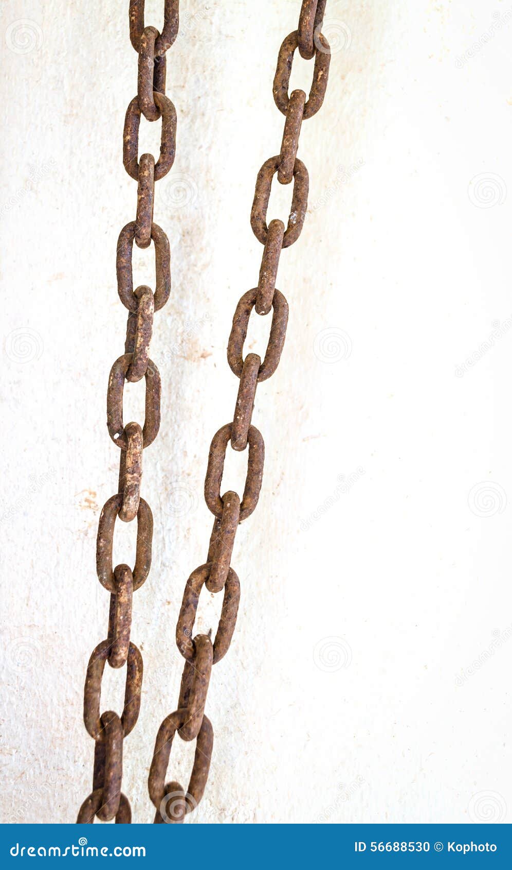 Rusty chain isolated stock photo. Image of white, linked - 56688530