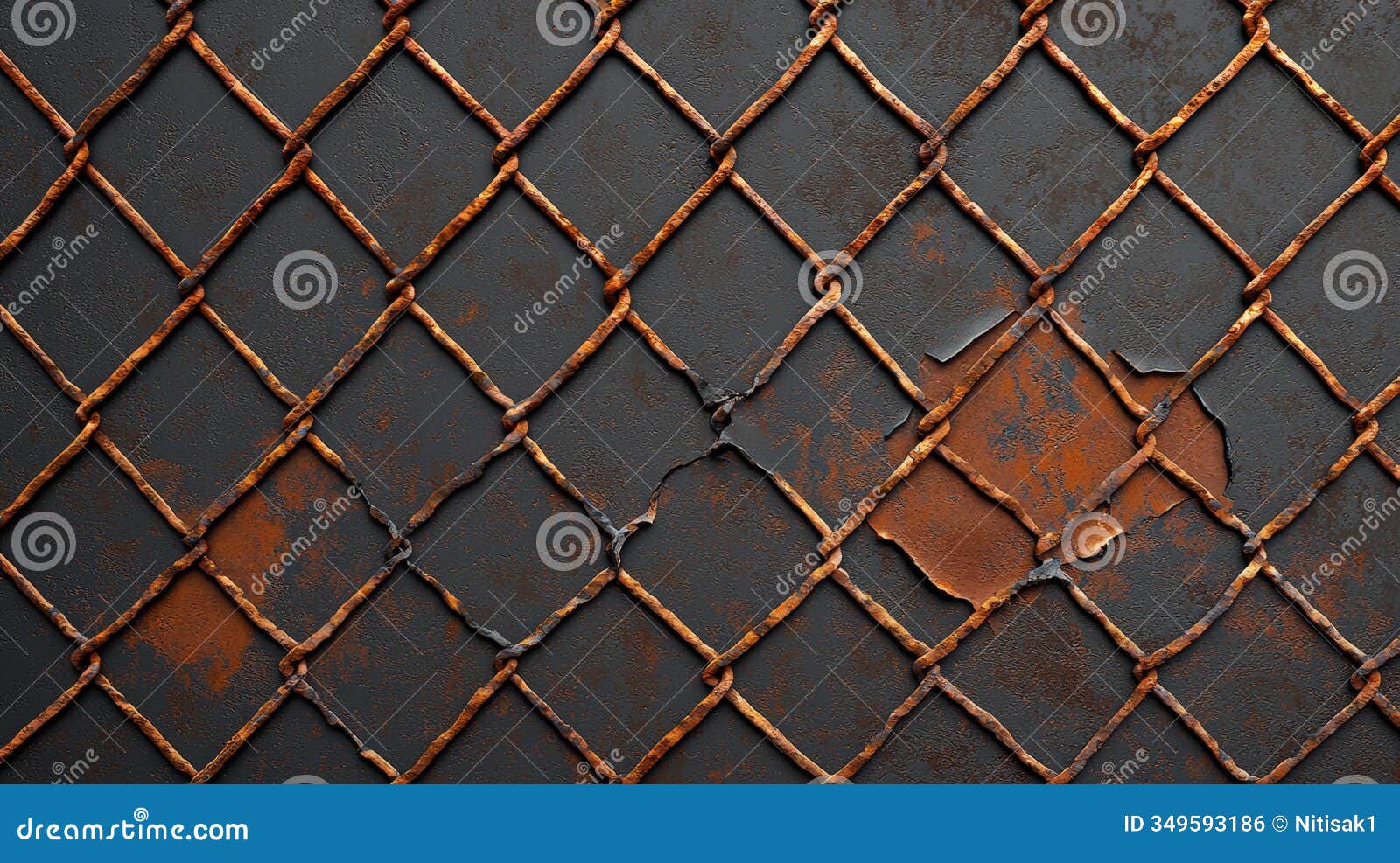 Rusty Chain Link Fence Texture with a Dark Background and Visible Wear ...