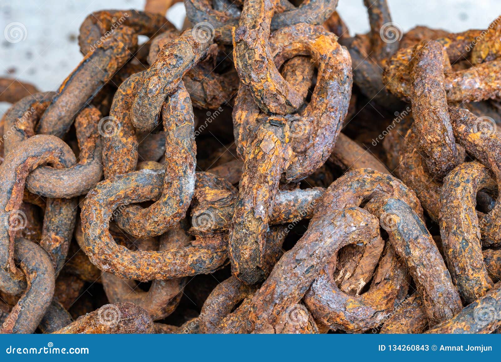 Rusty Chains Eroded by Sea Water Stock Image - Image of industry, rust ...