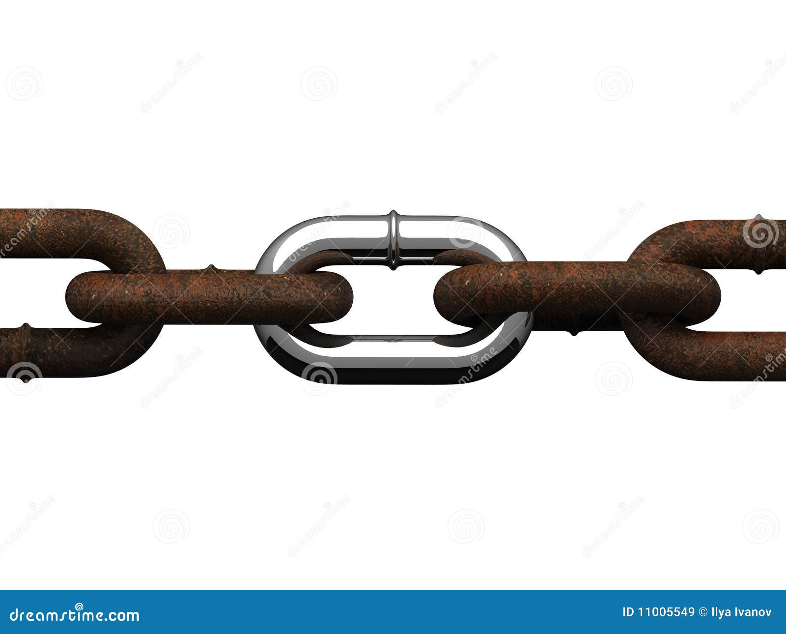 Rusty Chain with Steel Section Stock Illustration - Illustration of ...