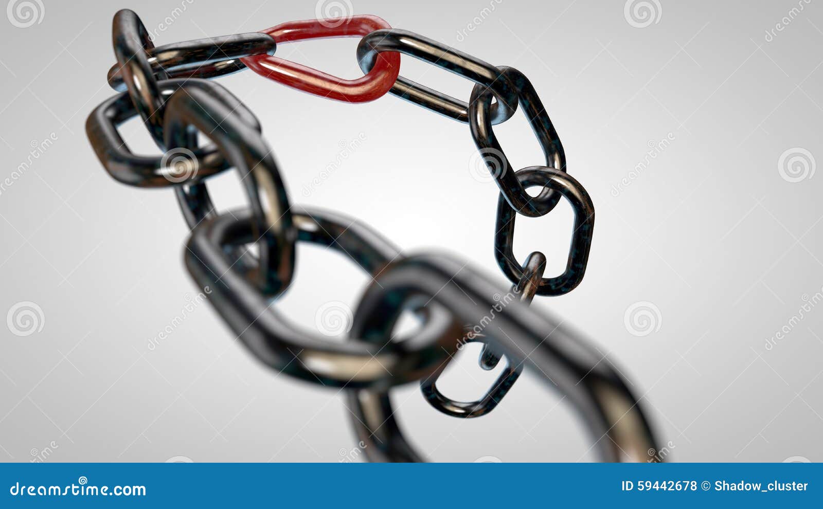 Rusty Chain with the Weakest Link Stock Illustration - Illustration of ...