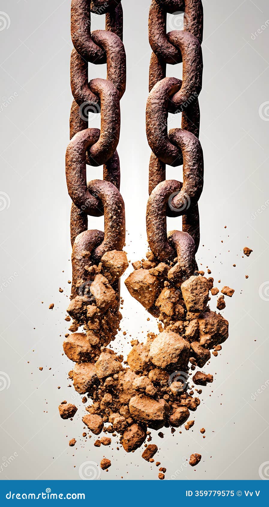 Rusty Chains Breaking with Dirt Falling Stock Image - Image of grunge ...