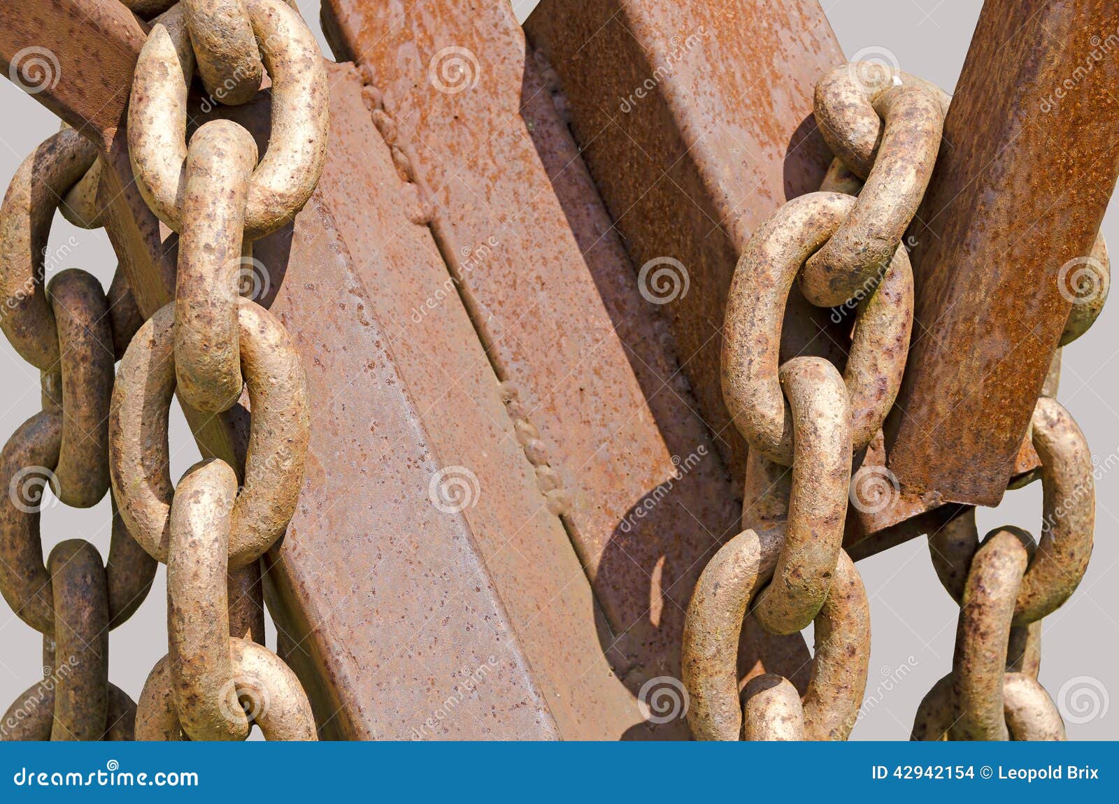 Rusty Chains and Iron Profiles Stock Photo - Image of chains, heavy ...