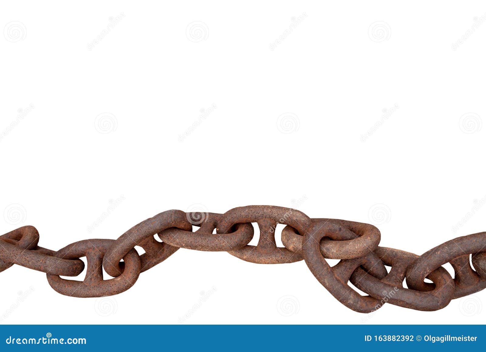 Rusty Chains Isolated. Close-up of a Part of a Old Big Rusty Ships ...