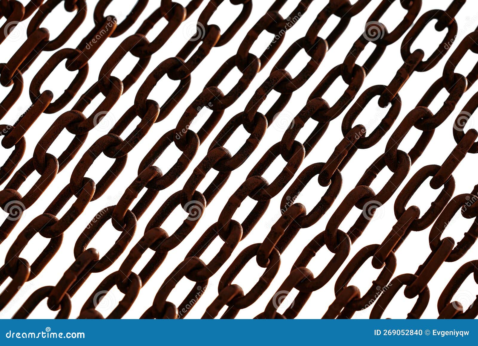 Rusty Chains Isolated on Withe. Background of Chains on a Withe ...