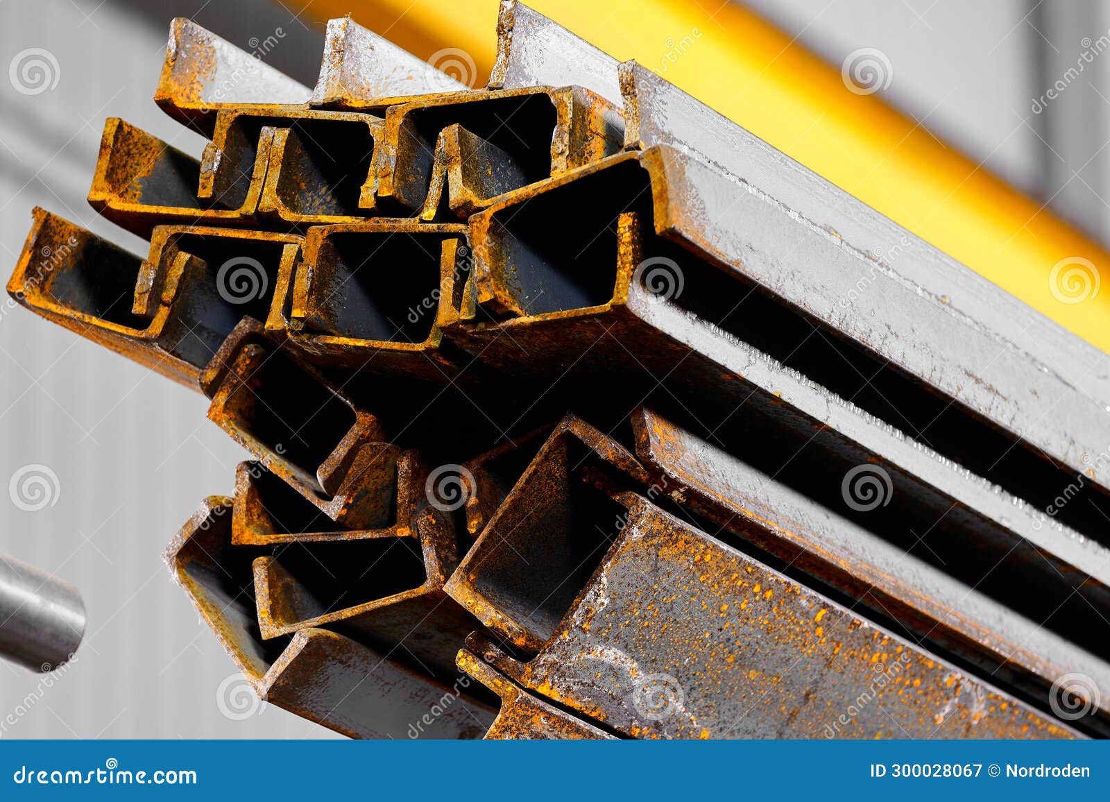 Rusty Channel Beams Stack in Non Heating Plant Warehouse Stock Image ...
