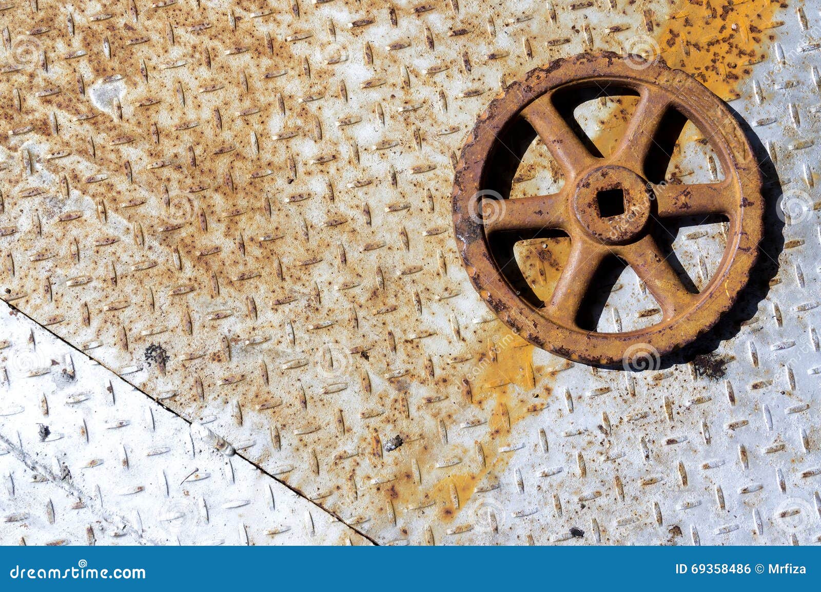 Rusty chequer plate stock photo. Image of dark, nickel - 69358486