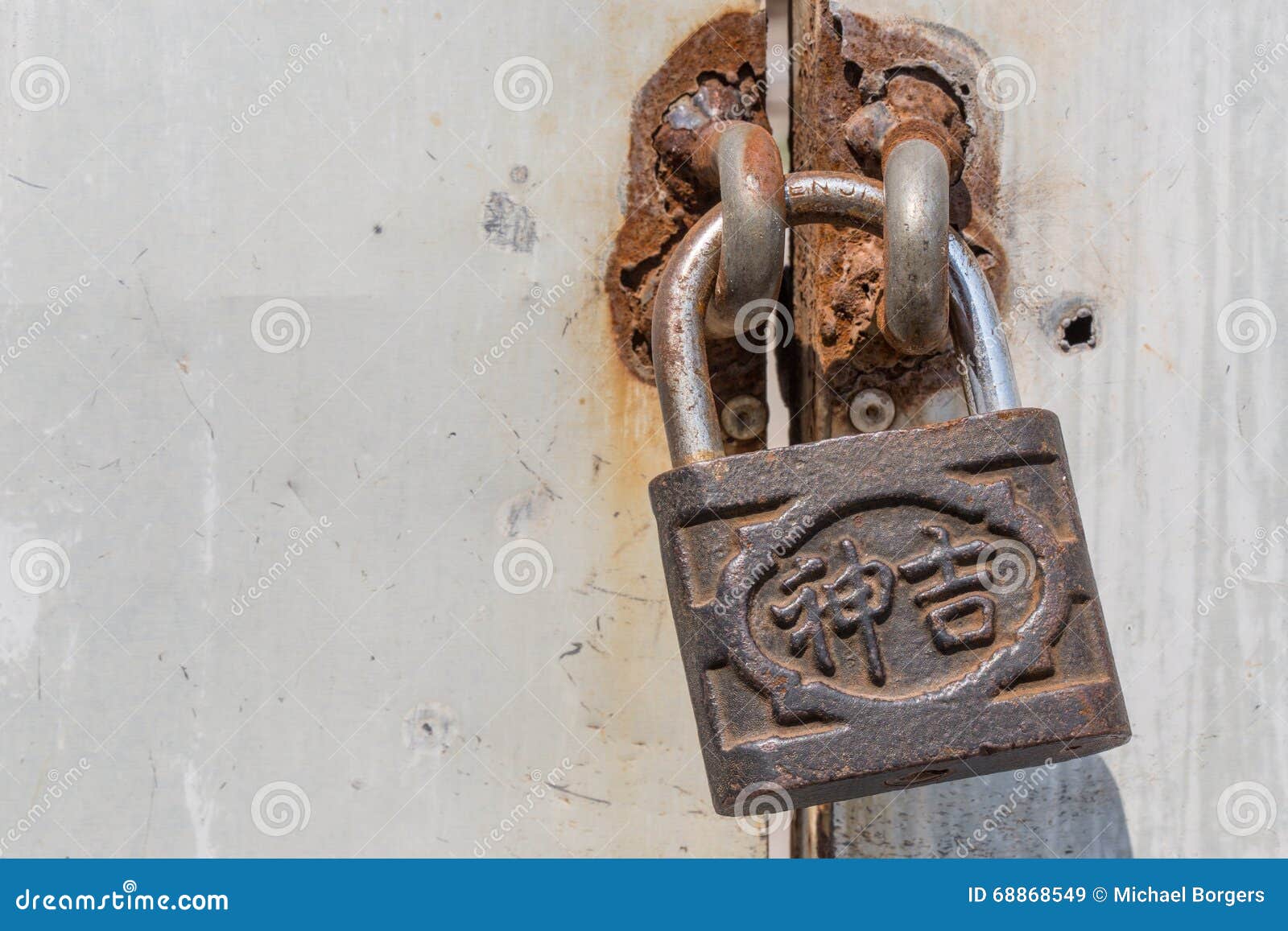 Rusty chinese padlock stock image. Image of door, rust - 68868549