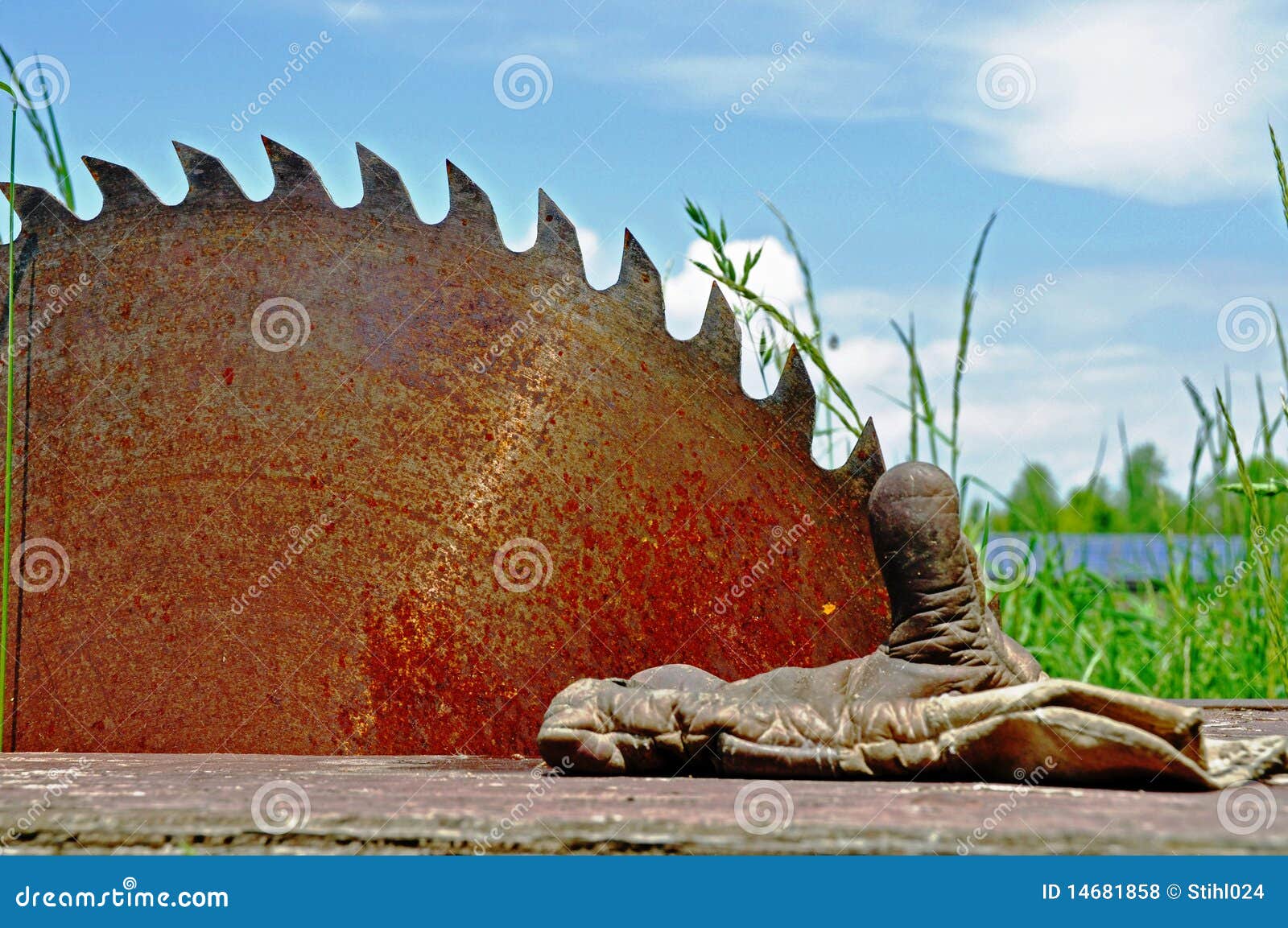 Rusty circular saw stock photo. Image of site, lumber - 14681858