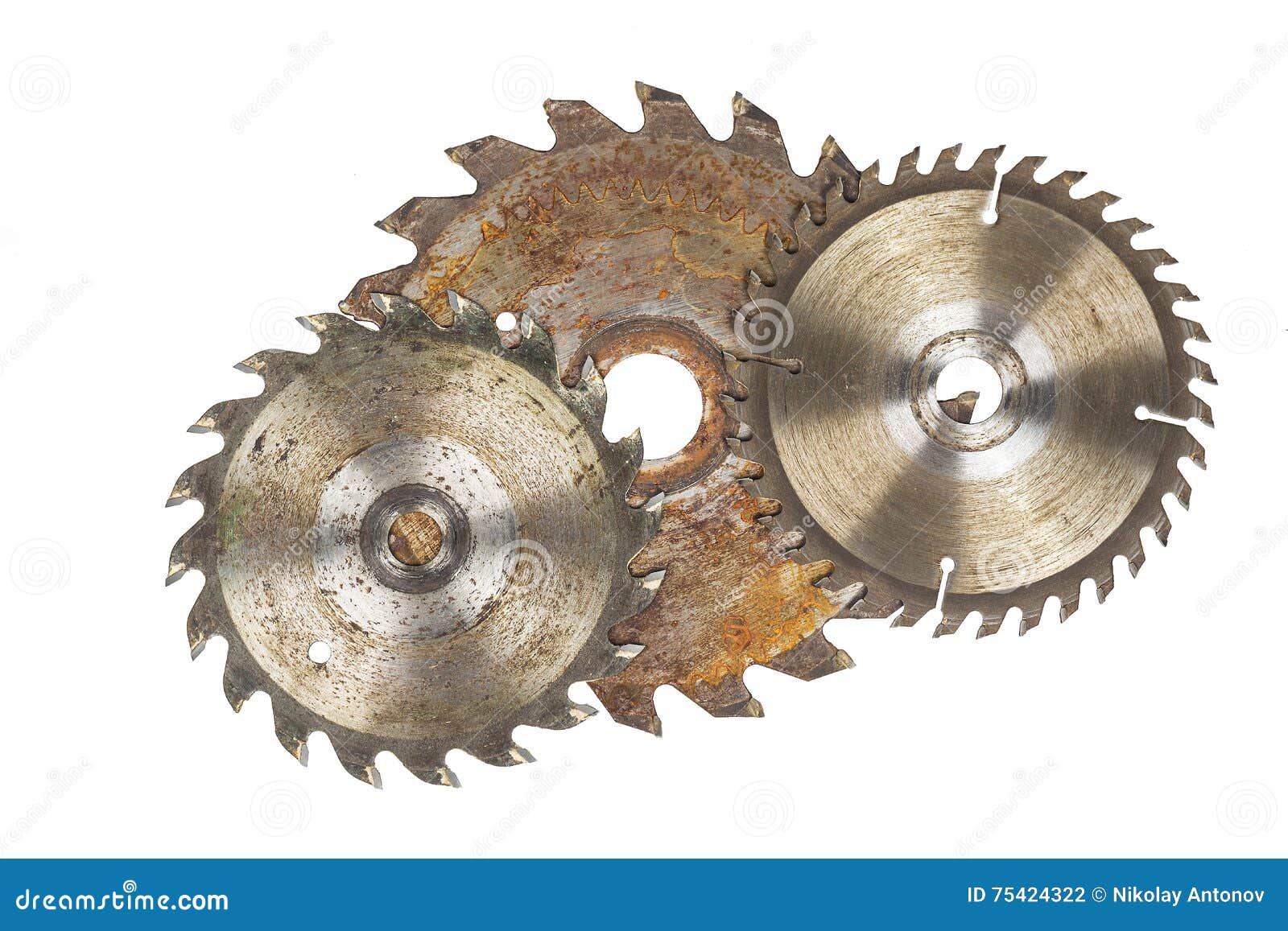 Rusty Circular Saw Blades, Isolated on White Background Stock Photo ...
