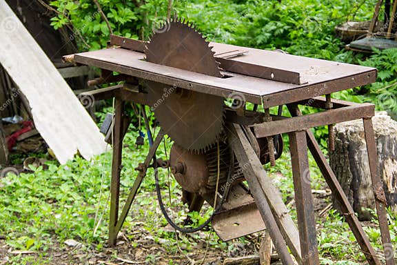 Rusty Circular Saw in Old Sawmill Stock Image - Image of equipment ...