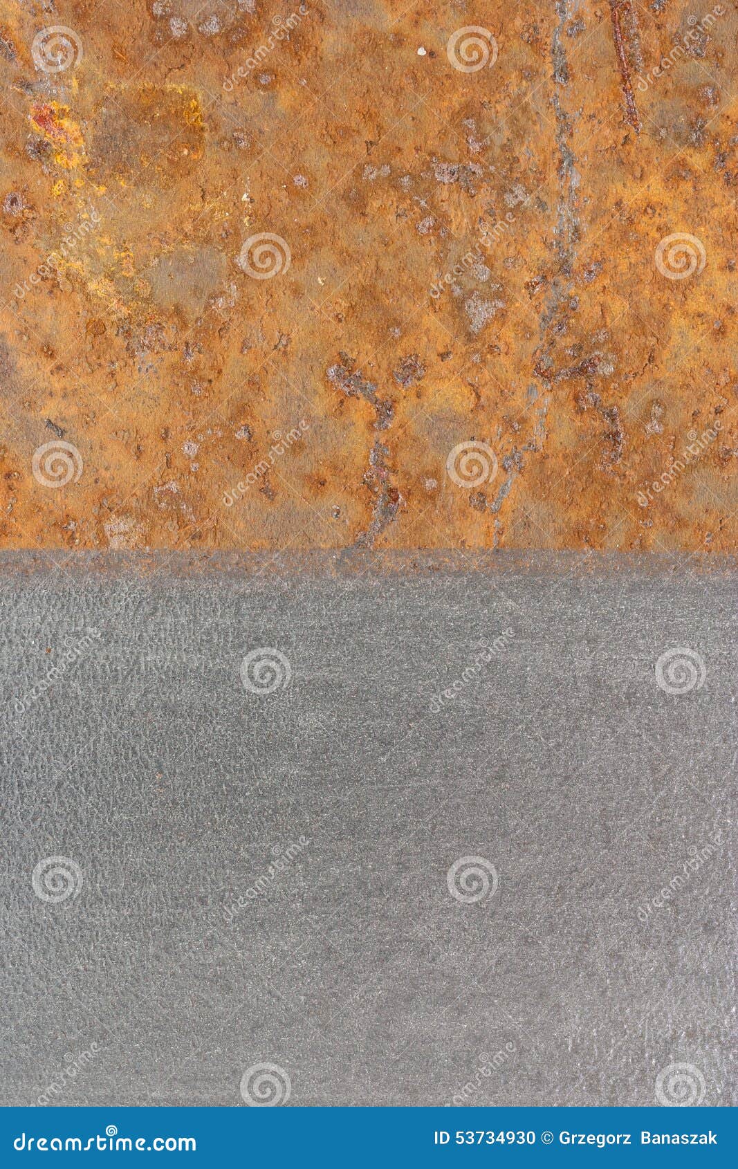 Rusty and clean surface stock photo. Image of metal, damaged - 53734930