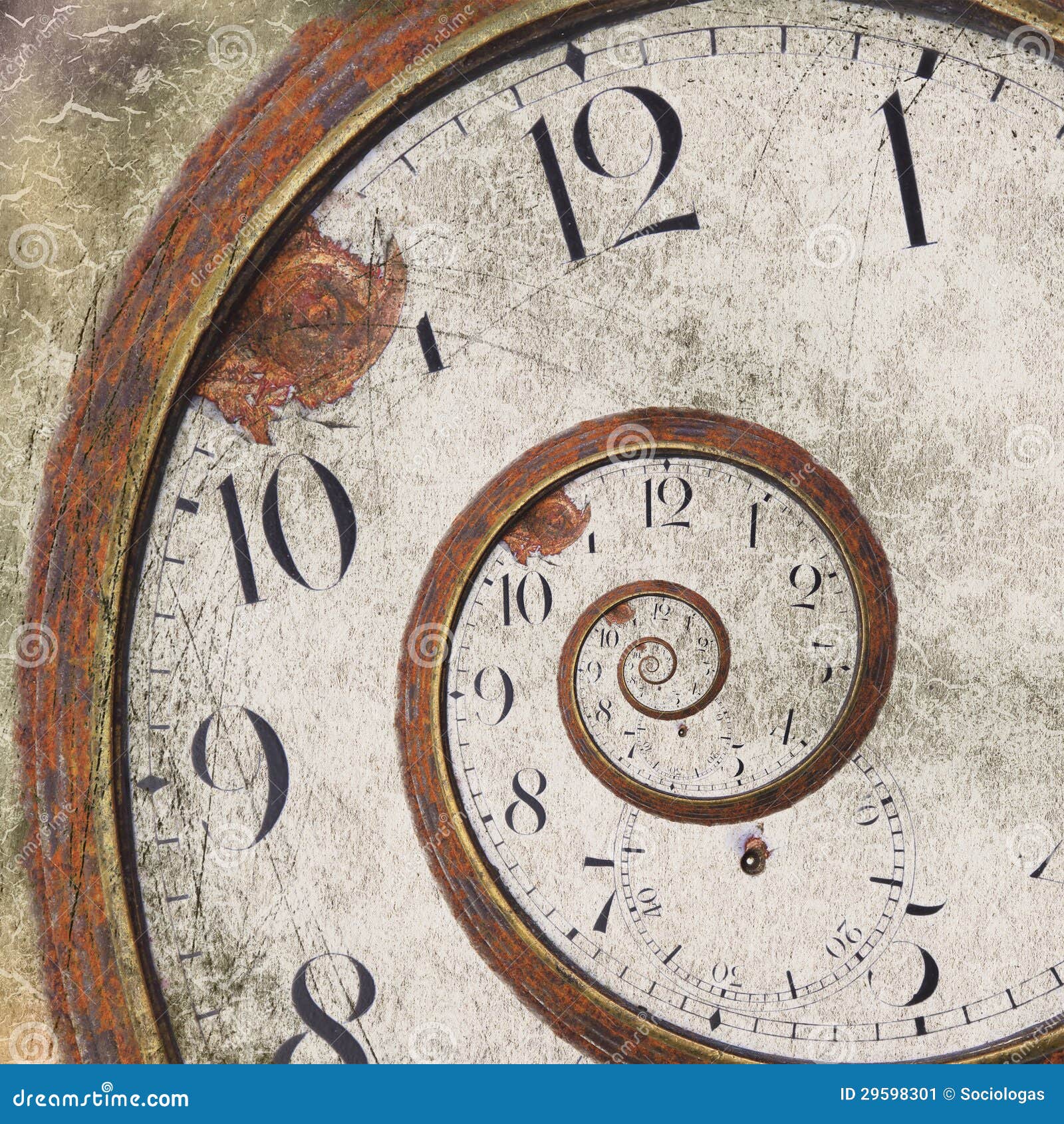 Rusty clock swirl stock illustration. Illustration of appointment ...