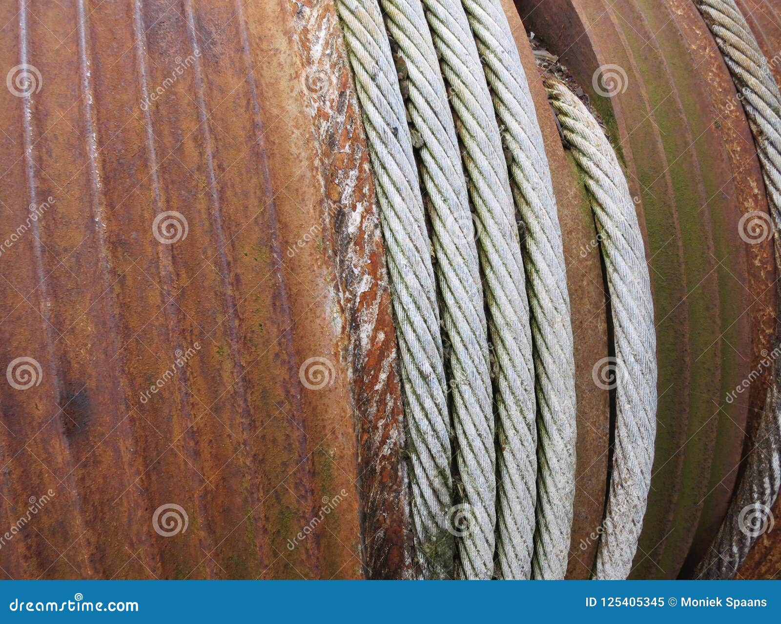 Rusty Coil or Spool with a Steel Cable Stock Image - Image of ...