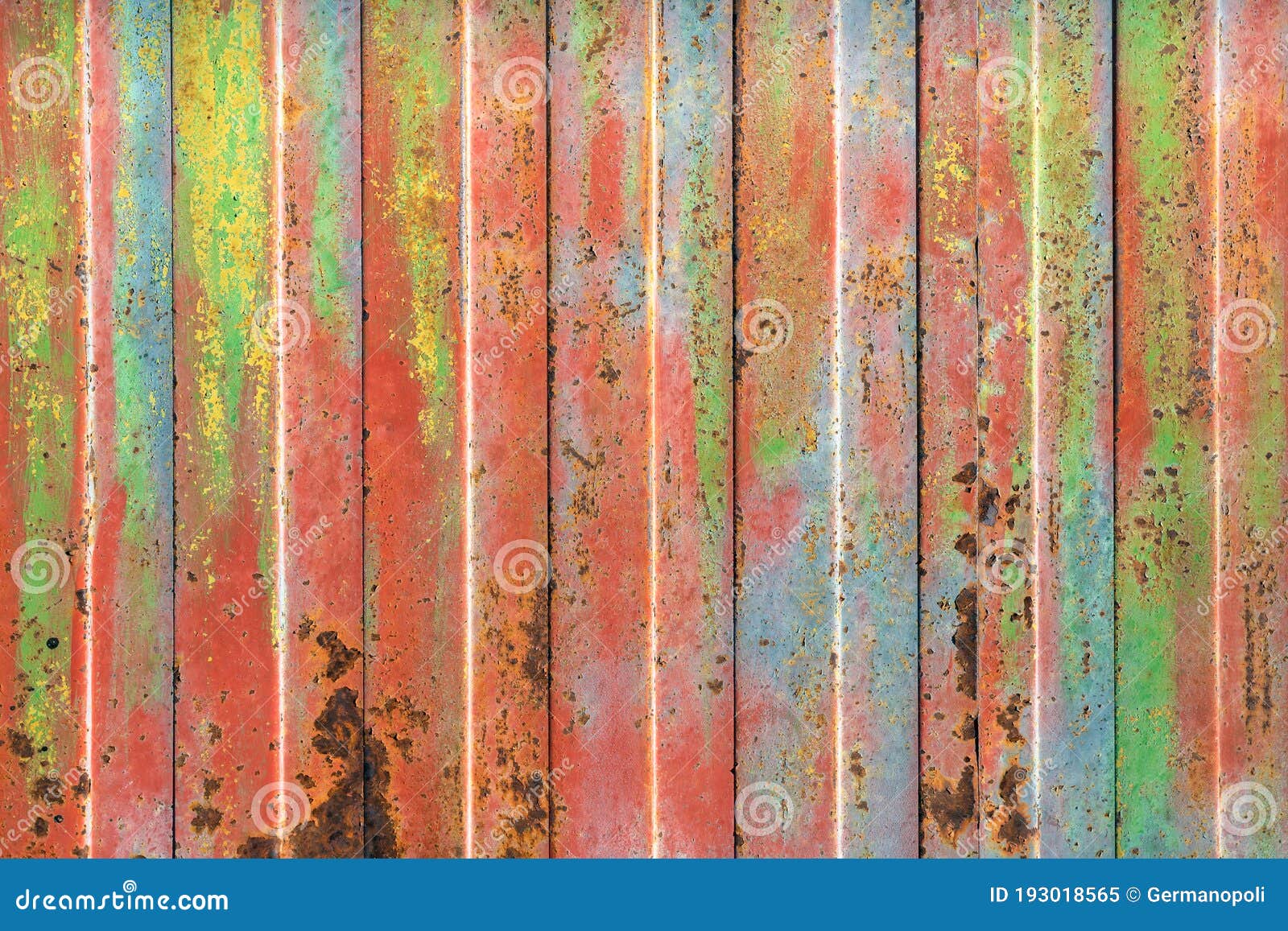 Rusty Colorful Rolling Shutter Stock Image - Image of commercial, iron ...