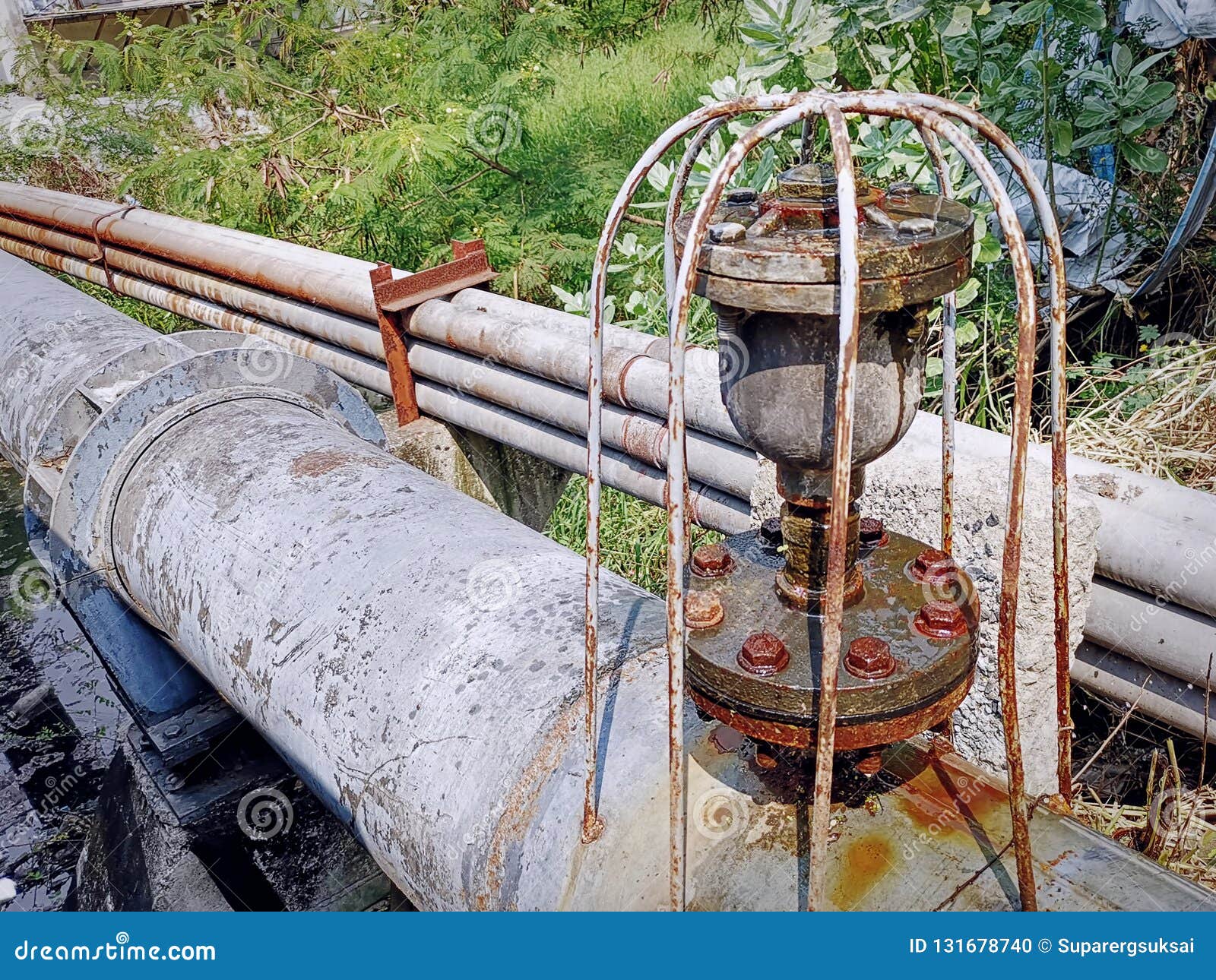 Rusty Component of Water Distribution Piping System Stock Photo - Image ...