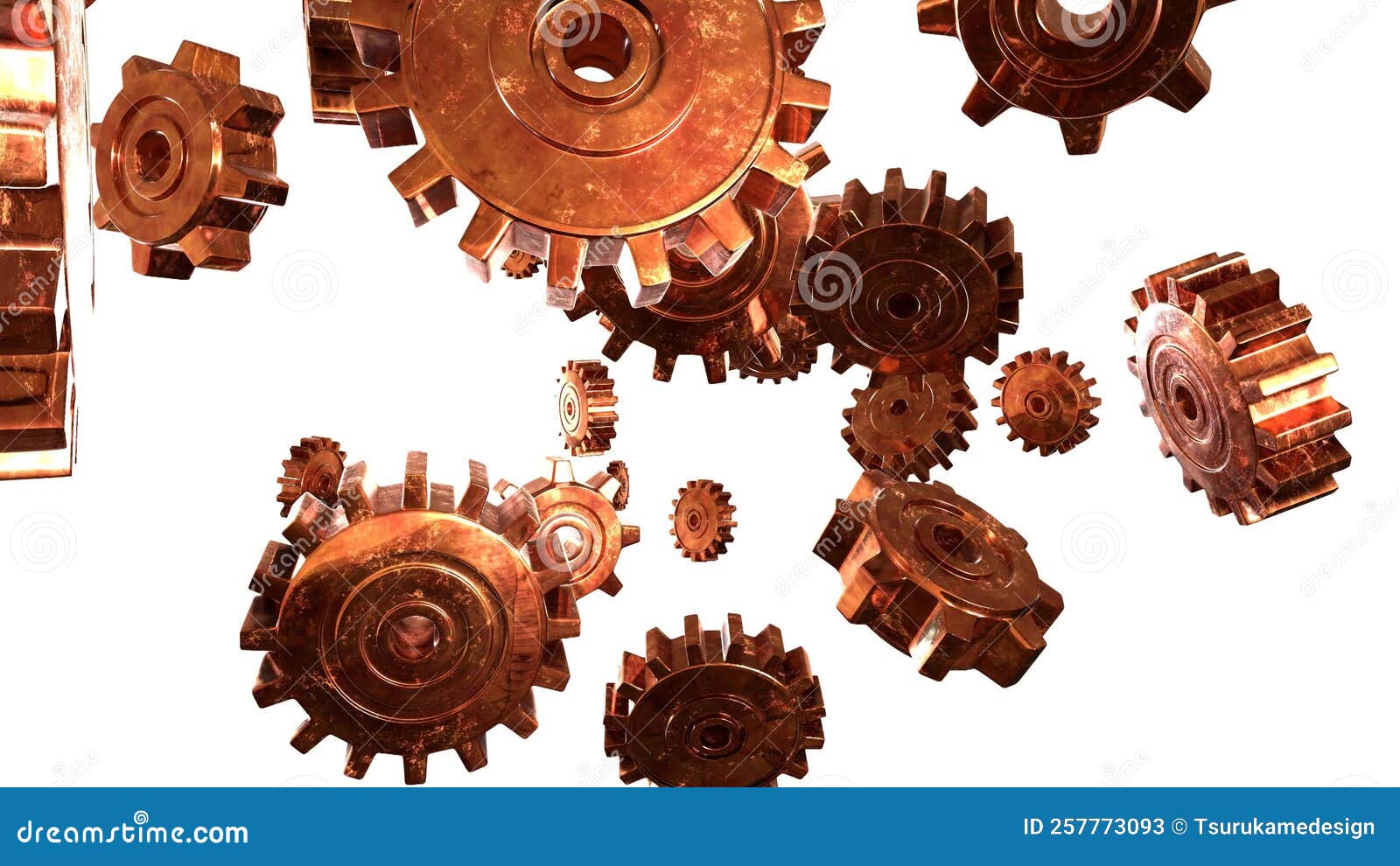 Rusty Copper Gears on White Background. Stock Video - Video of ...