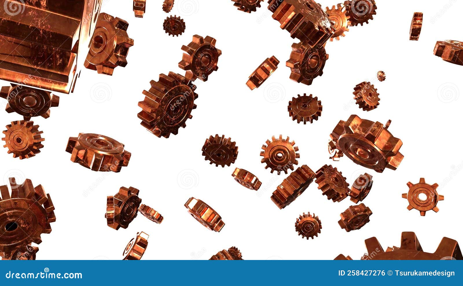 Rusty Copper Gears on White Background. Stock Footage - Video of ...