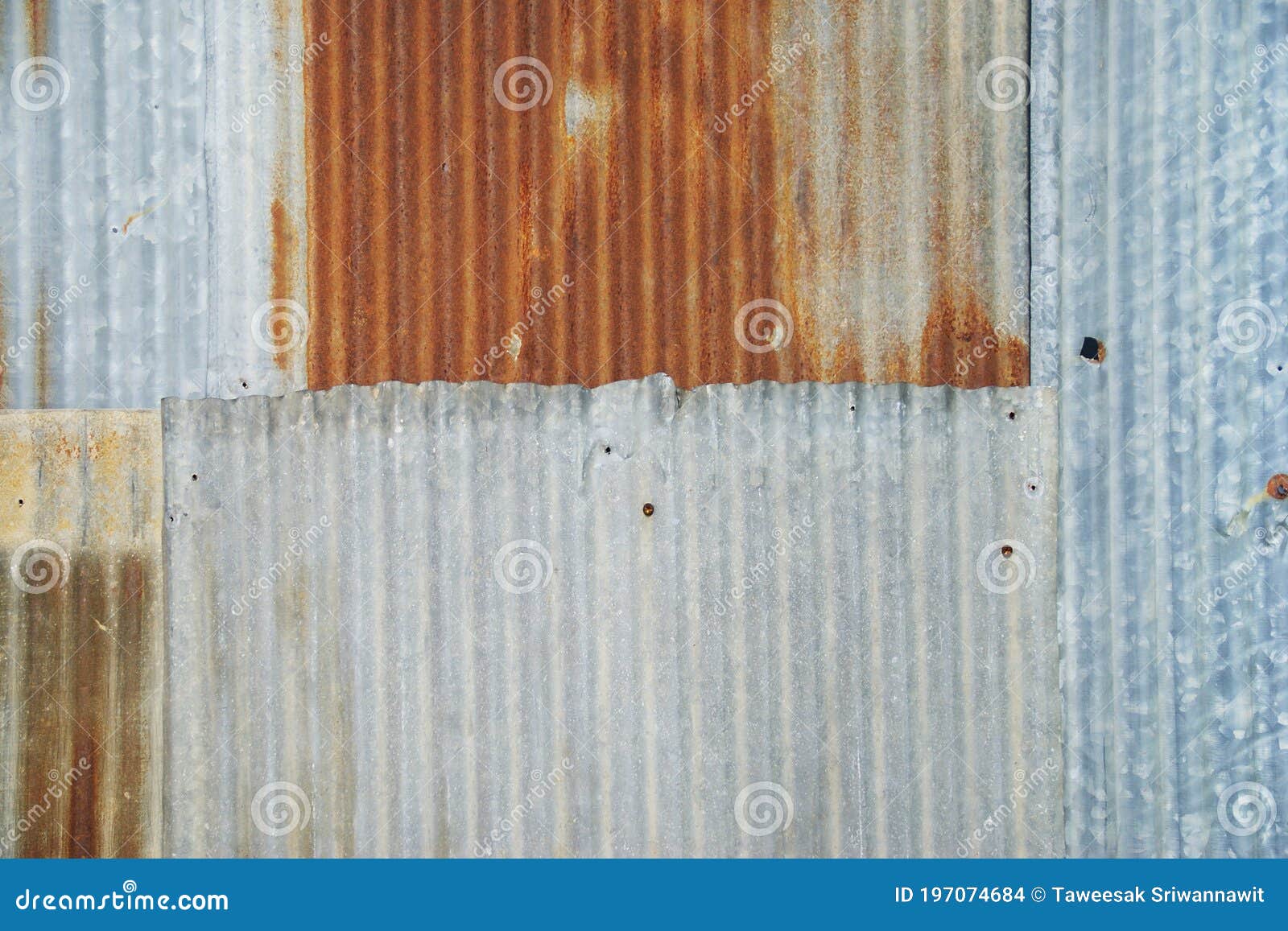 Rusty Corrugated Iron Sheet Texture Background Stock Photo - Image of ...