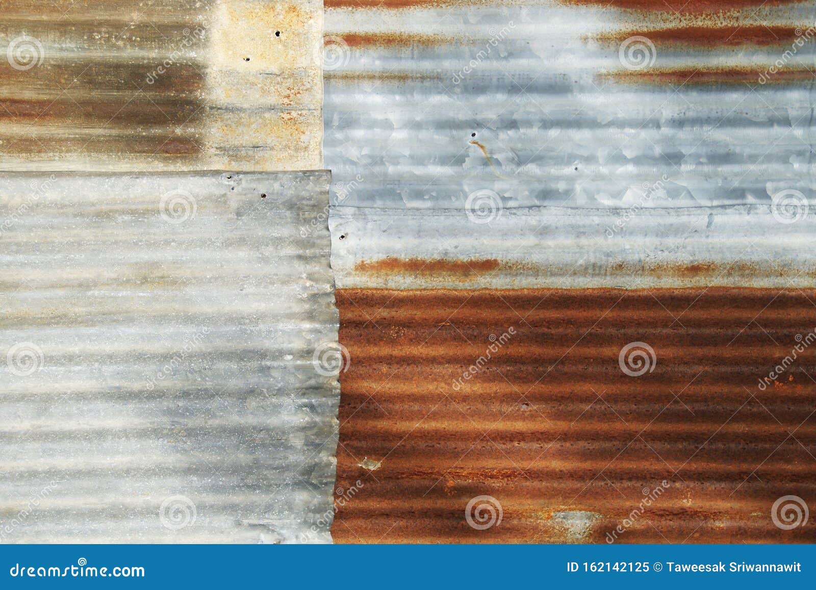 Rusty Corrugated Iron Sheet Texture Stock Image - Image of silver ...