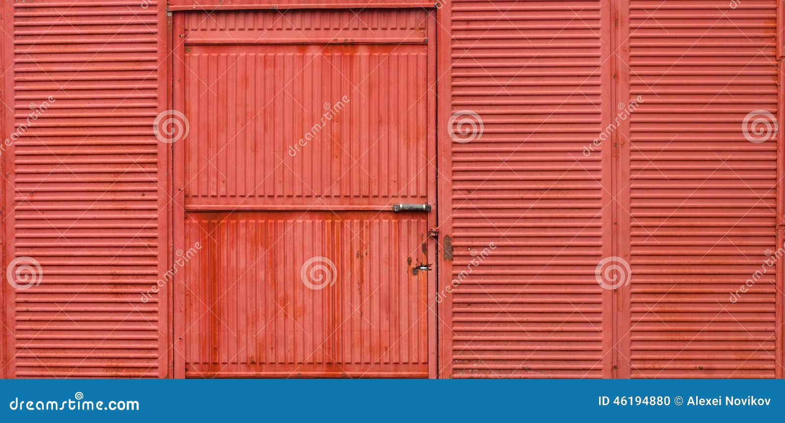 Rusty Corrugated Metal Red Wall and Door Stock Photo - Image of ...