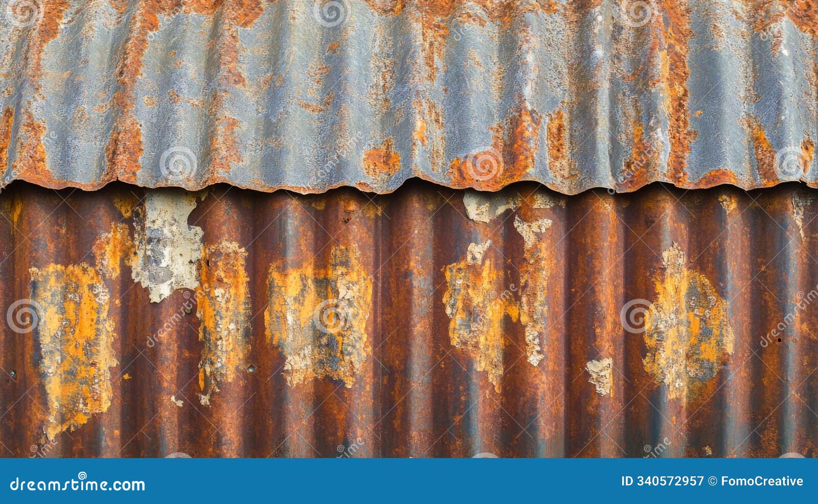 Rusty Corrugated Metal Texture Background. Stock Photo | CartoonDealer ...