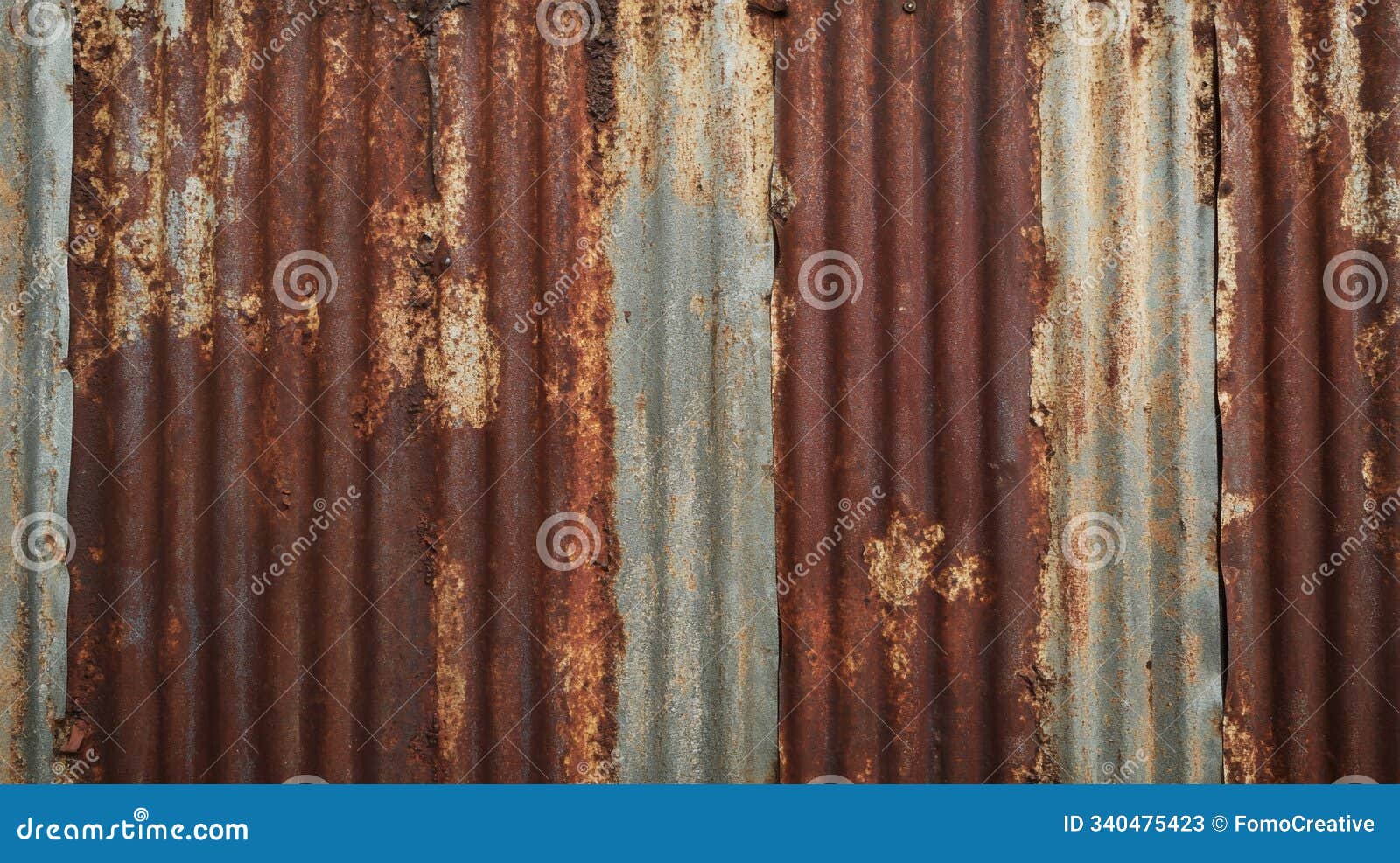 Rusty Corrugated Metal Wall With Vertical Ridges Royalty-Free Stock ...