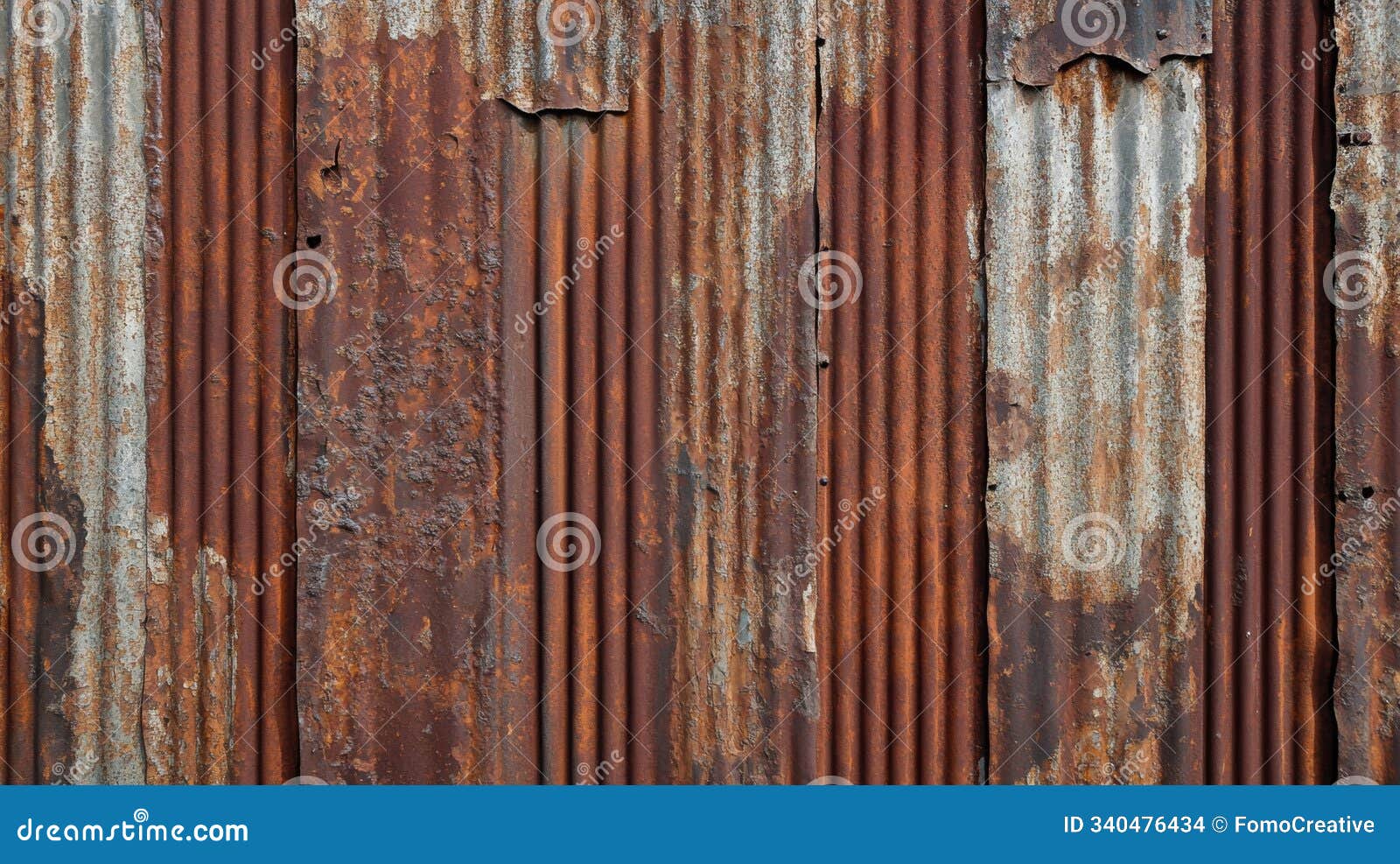 Rusty Corrugated Metal Wall With Vertical Ridges Royalty-Free Stock ...
