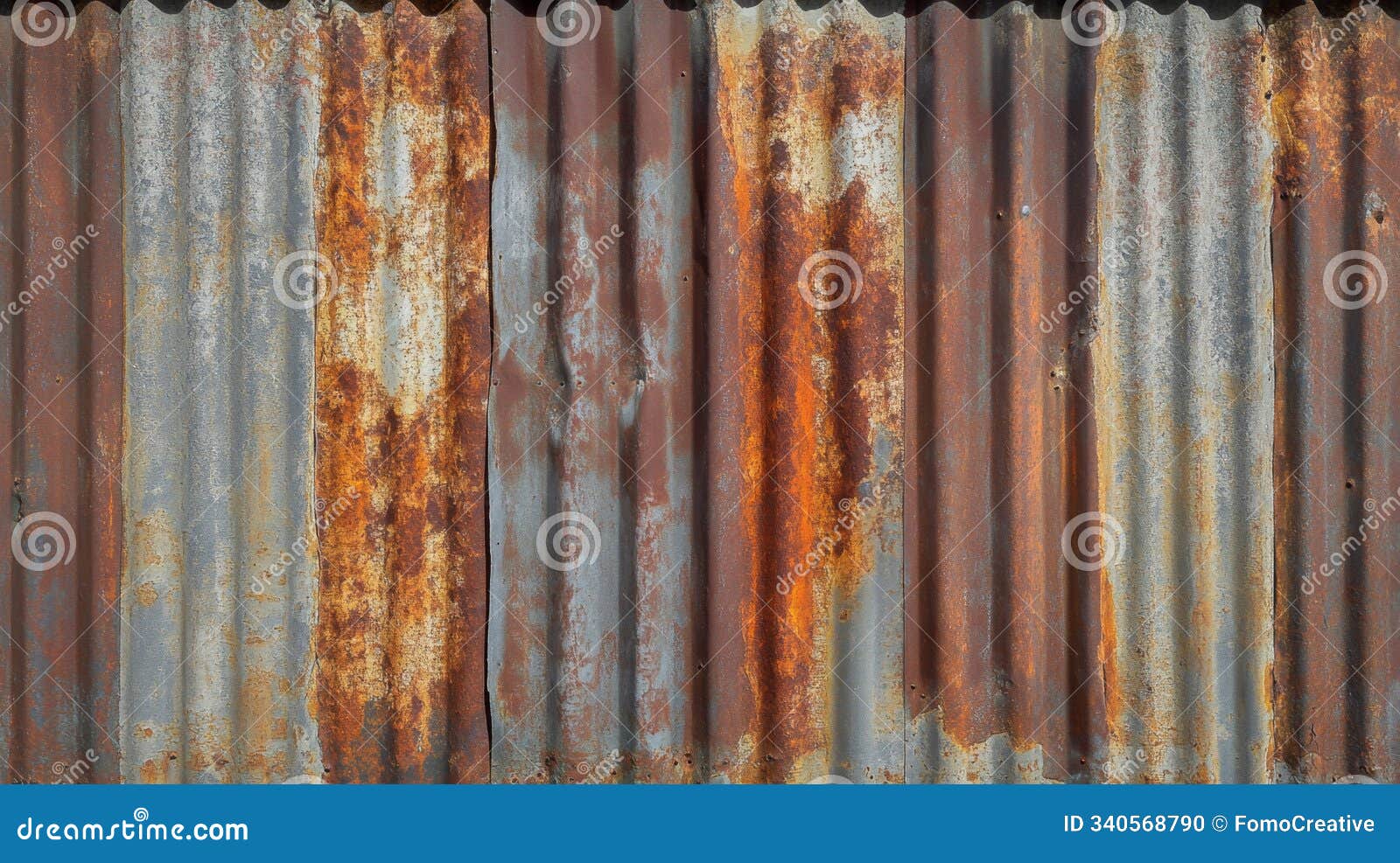 Rusty Corrugated Metal Sheet with Vertical Stripes Stock Illustration ...
