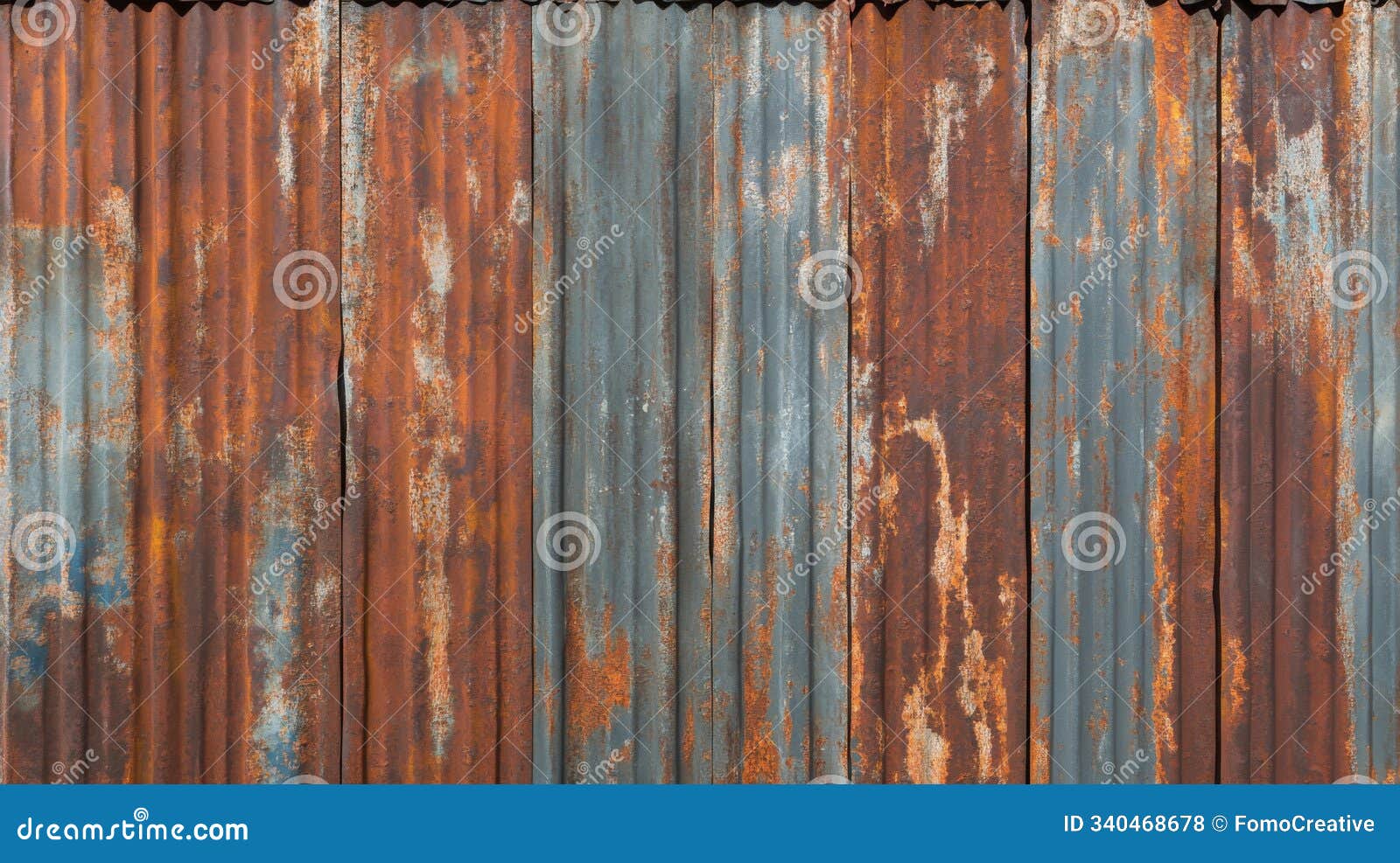 Rusty Corrugated Metal Wall With Vertical Ridges Royalty-Free Stock ...