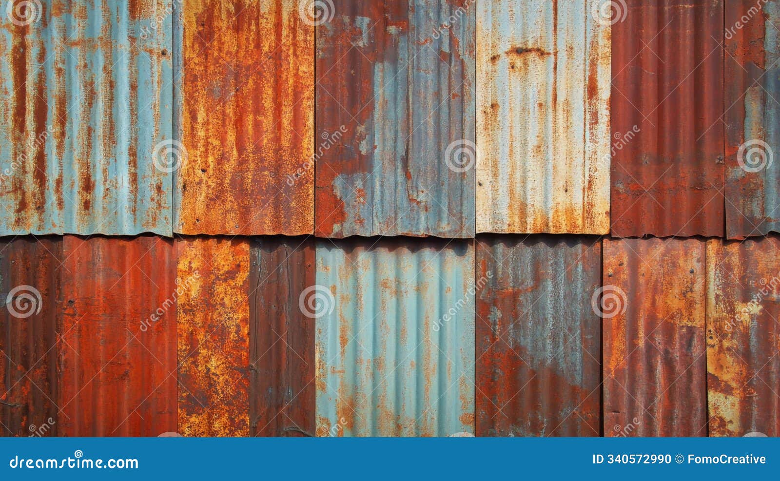 Rusty Corrugated Metal Wall With Vertical Ridges Royalty-Free Stock ...