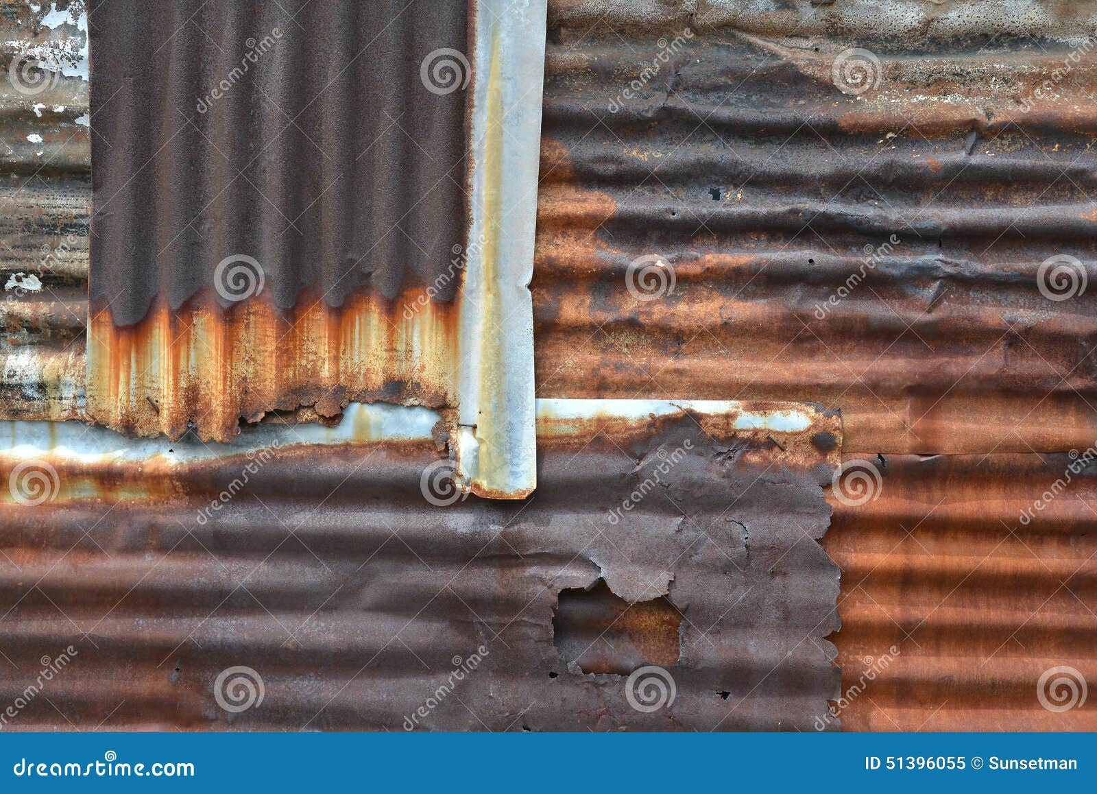 Rusty Corrugated Metal Sheets Stock Image - Image of rusty, painted ...