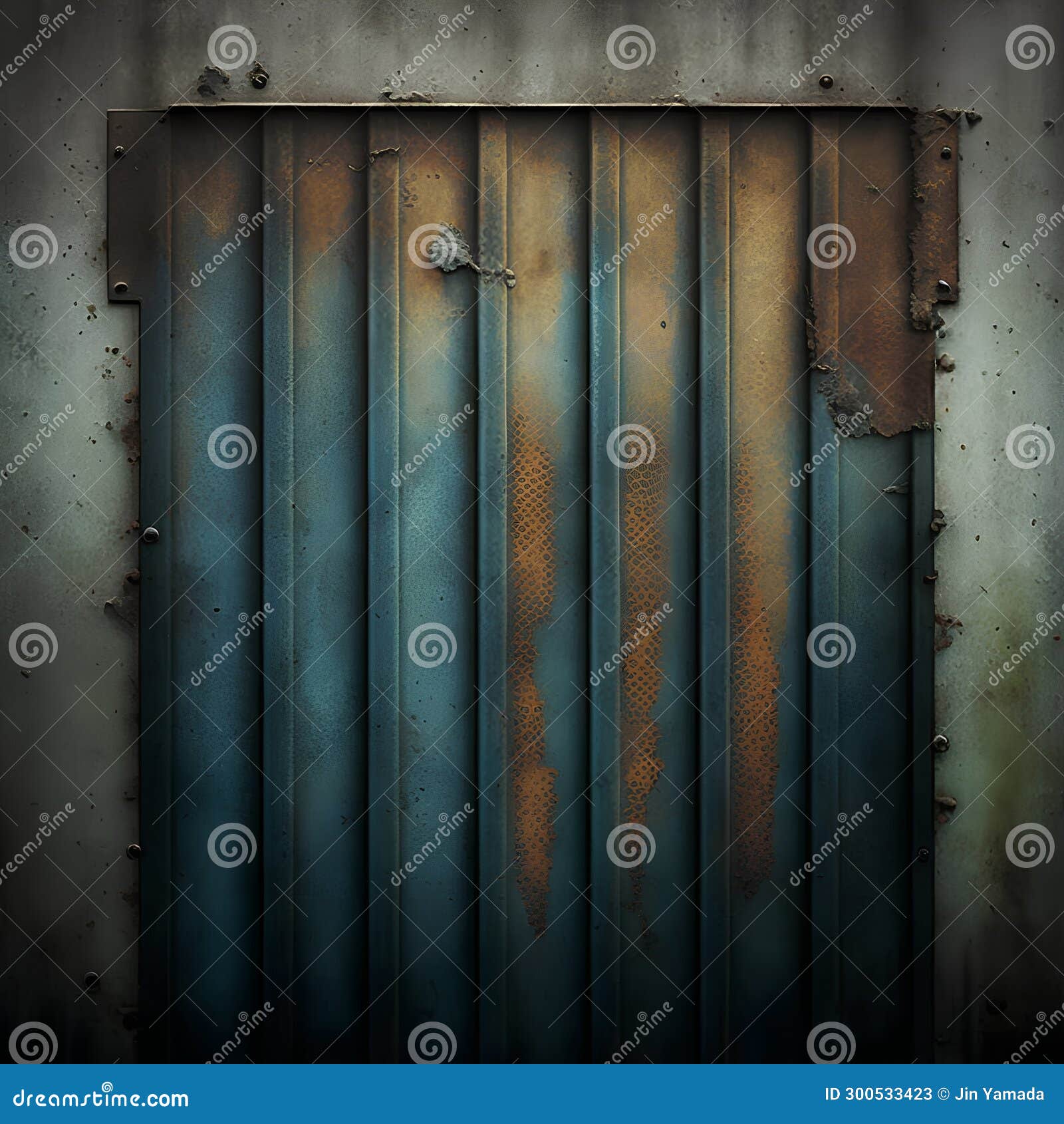 Rusty Corrugated Metal Texture Background With Vignette Effect Royalty ...