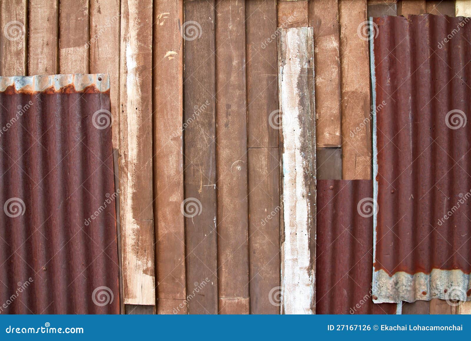 Rusty Corrugated Metal Wall Stock Photo - Image of architecture, wall ...