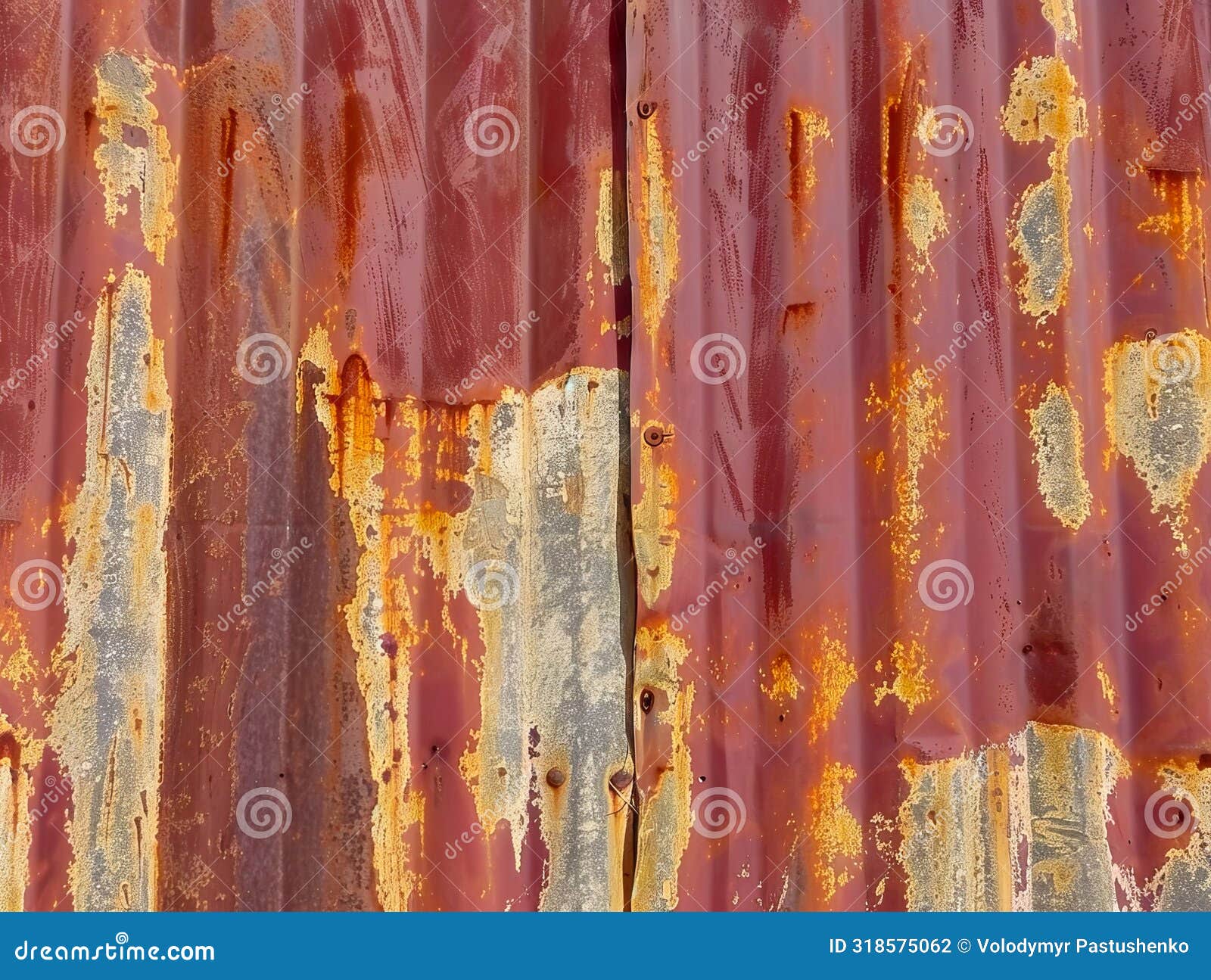 Rusty Corrugated Metal Wall Texture Stock Photo - Image of draw, peel ...