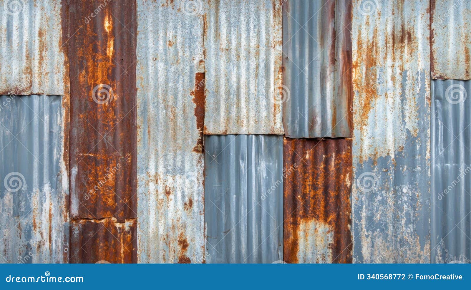 Rusty Corrugated Metal Wall With Vertical Ridges Royalty-Free Stock ...